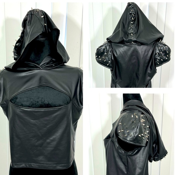 Dolls Kill | Tops | Club Exx Savage Catalyst Faux Leather Hooded Spike ...